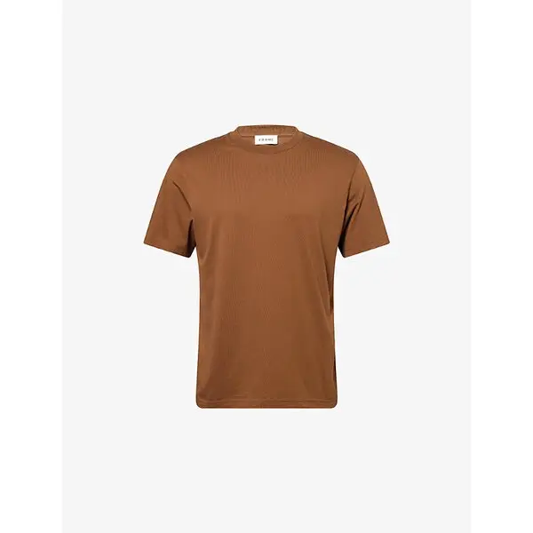FRAME Regular-fit Crewneck Cotton-jersey T-shirt - Caramel