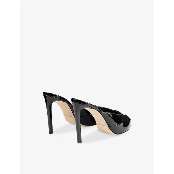 JIMMY CHOO Brigitte 100 Patent Leather Mules - Black