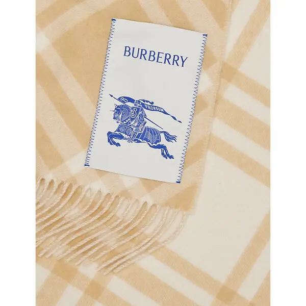 Burberry Check Cashmere Scarf - Sand