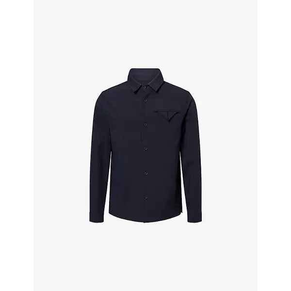 BELIER Regular-fit Long-sleeves Stretch-woven Shirt - Navy