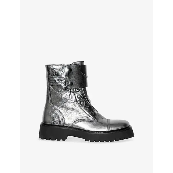 Zadig&Voltaire Leather Ankle Boots - Gun