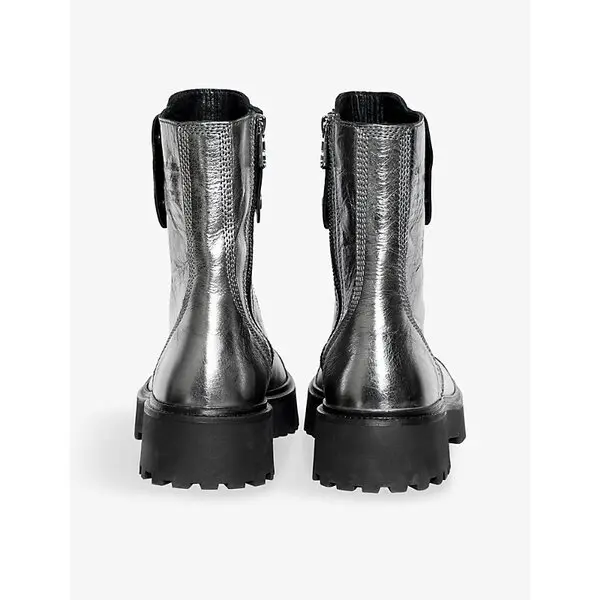 Zadig&Voltaire Leather Ankle Boots - Gun