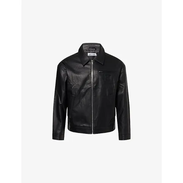 BELIER Logo-patch Faux-leather Jacket
