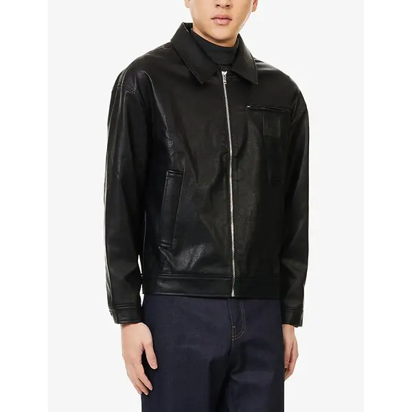 BELIER Logo-patch Faux-leather Jacket