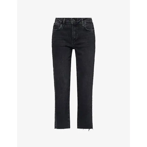 Paige Mason Ankle Embellished Straight-leg Jeans - Glitz Black Embellished