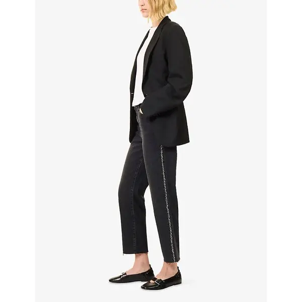 Paige Mason Ankle Embellished Straight-leg Jeans - Glitz Black Embellished