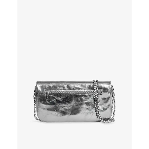 Zadig&Voltaire Rock Vintage Leather Clutch - Gun