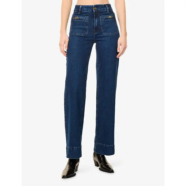 Paige Sasha Wide-leg High-rise Denim Jeans - Enfield