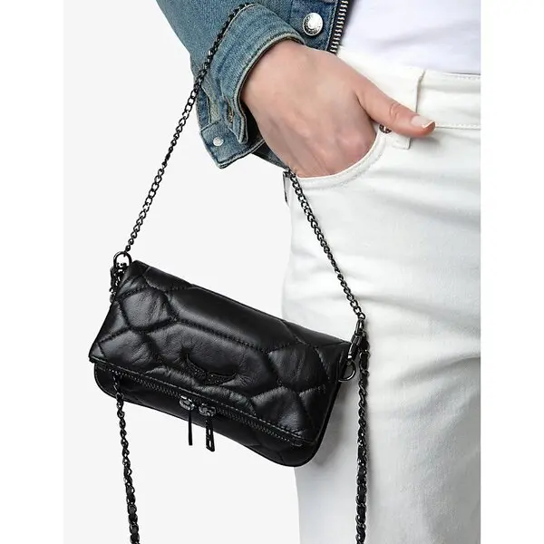 Zadig&Voltaire Rock Nano Quilted Leather Clutch - Black