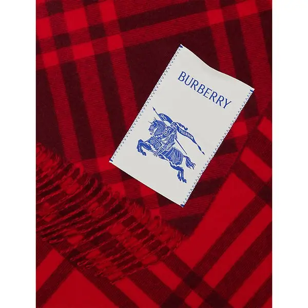 Burberry Check Cashmere Scarf - Oxblood Red