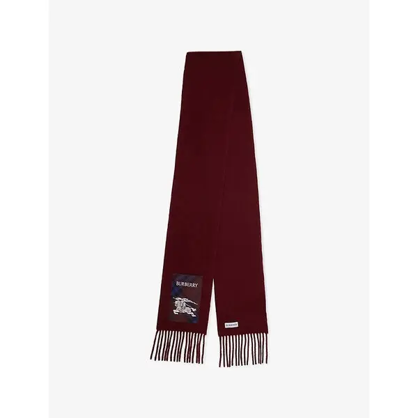 Burberry Check Label Cashmere Scarf - Sash Red