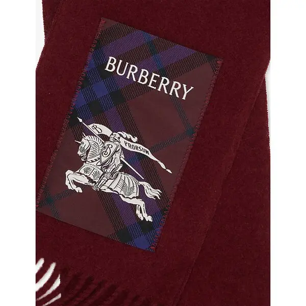 Burberry Check Label Cashmere Scarf - Sash Red