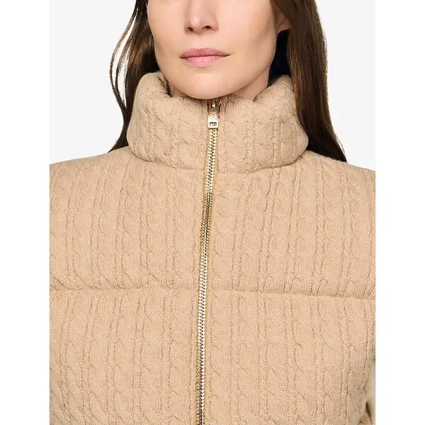 Sandro Sleeveless Cable-knit Puffer Jacket