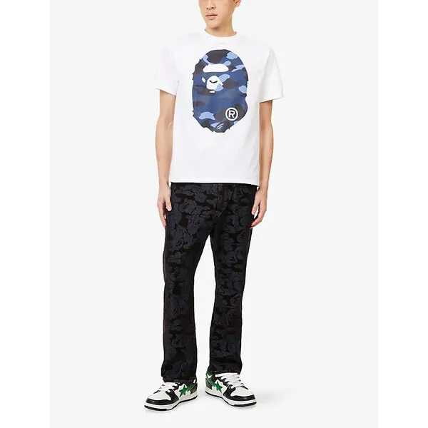 A BATHING APE Camo Flocked Denim Jeans