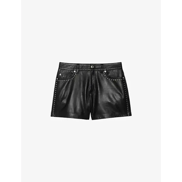 Zadig&Voltaire Stud-embellished Leather Shorts