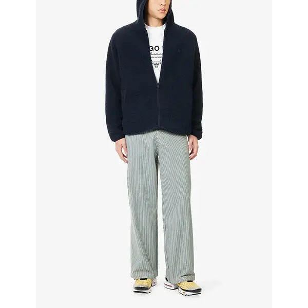 New Era Logo-embroidered Hooded Sherpa Jacket