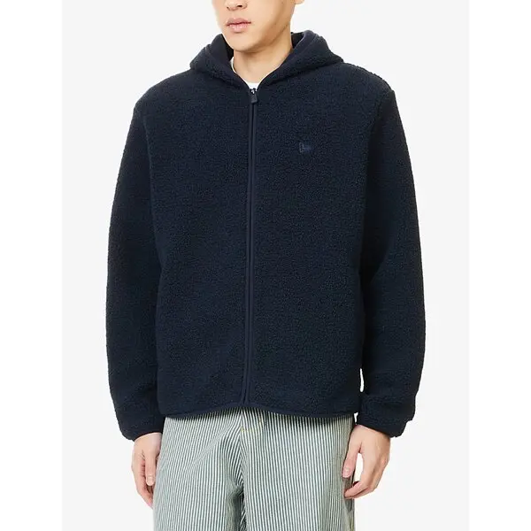 New Era Logo-embroidered Hooded Sherpa Jacket