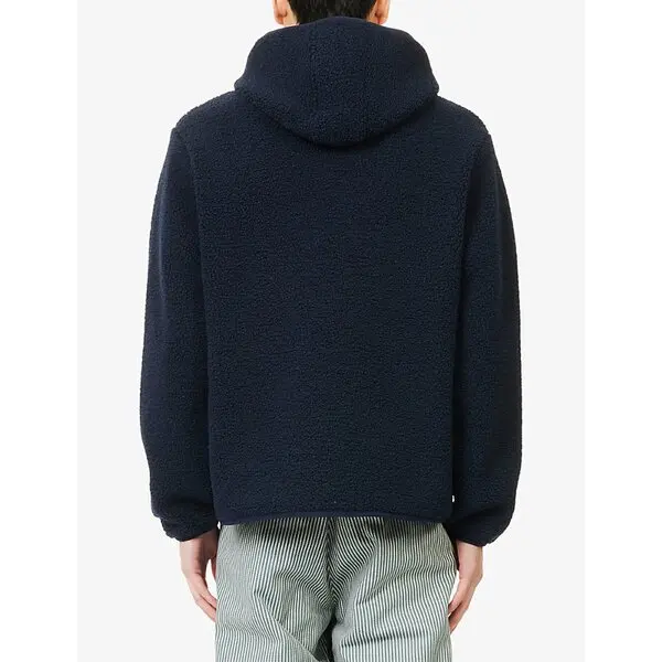 New Era Logo-embroidered Hooded Sherpa Jacket