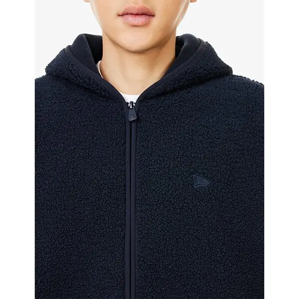 New Era Logo-embroidered Hooded Sherpa Jacket