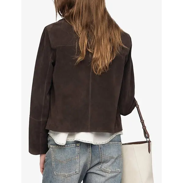 Zadig&Voltaire Lessa Suede Jacket - Dark Chocolate
