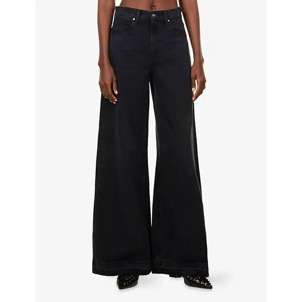 Paige Cameron 34" Wide-leg High-rise Jeans - Boho Black