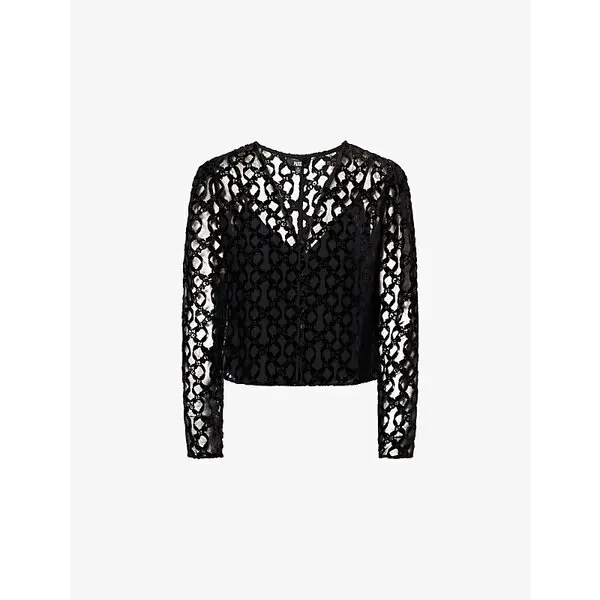 Paige Amaya Burnout Sheer Woven Top