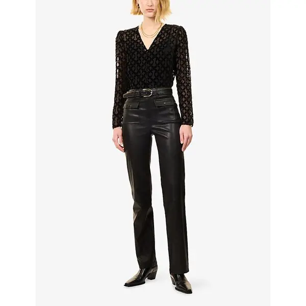 Paige Amaya Burnout Sheer Woven Top