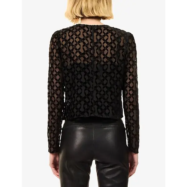Paige Amaya Burnout Sheer Woven Top