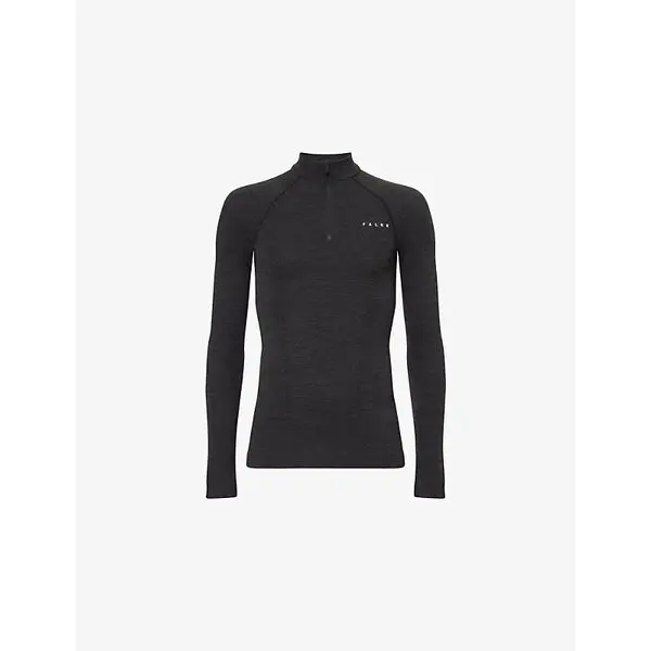 Falke Tech Quarter-zip Stretch-wool Blend Top