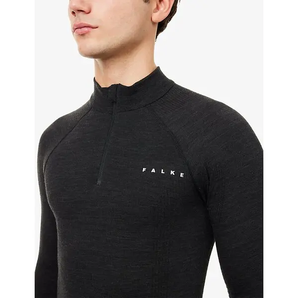 Falke Tech Quarter-zip Stretch-wool Blend Top