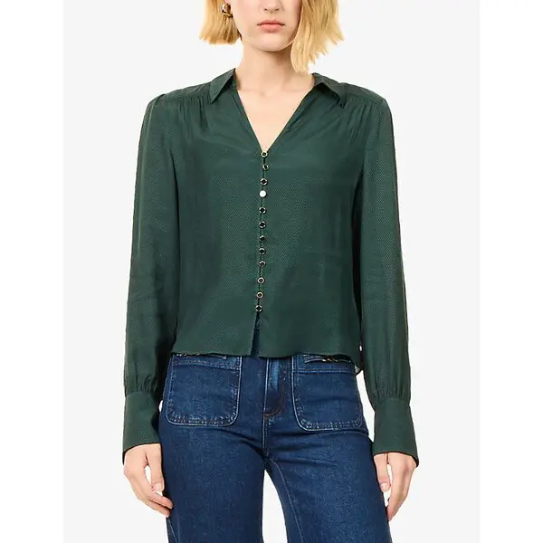 Paige Woven Button-down Shirt