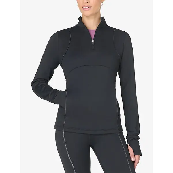 Sweaty Betty Therma Half-zip Midlayer Top - Black