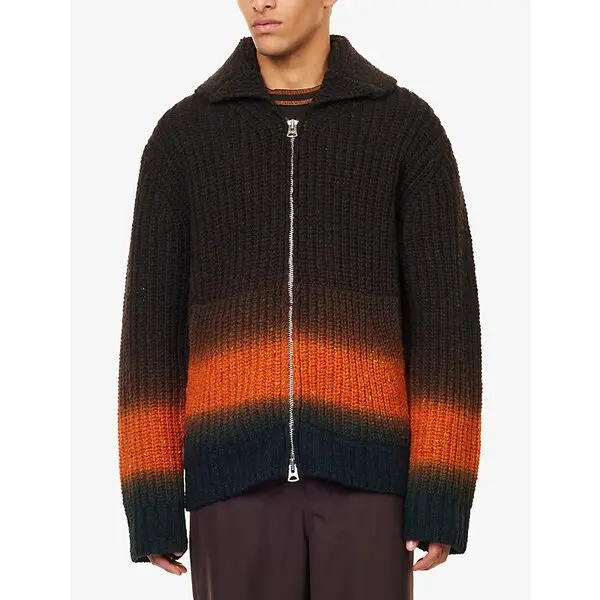 Sacai Regular-fit Spread-collar Wool Cardigan