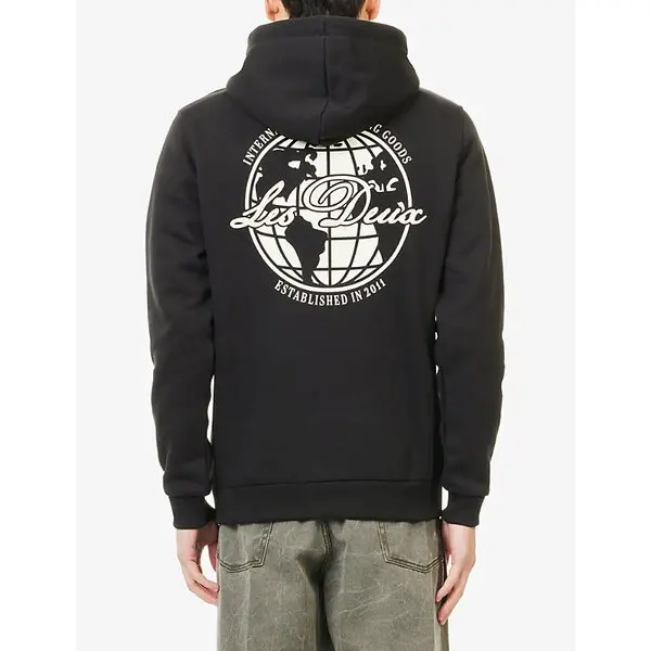 LES DEUX Ben Globe Cotton-jersey Hoody