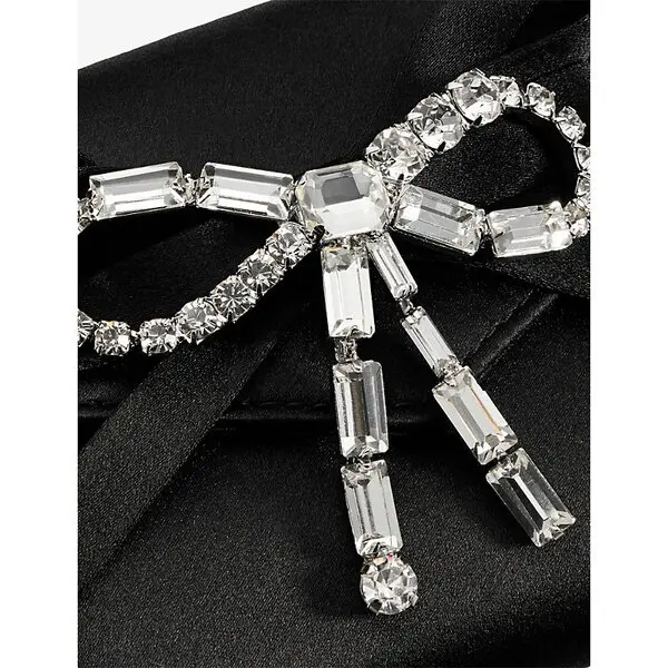 JIMMY CHOO Soft Satin Card Holder With Chain - Black/silver
