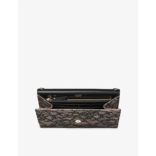 JIMMY CHOO Emmie Lace Clutch - Black/ballet Pink/li