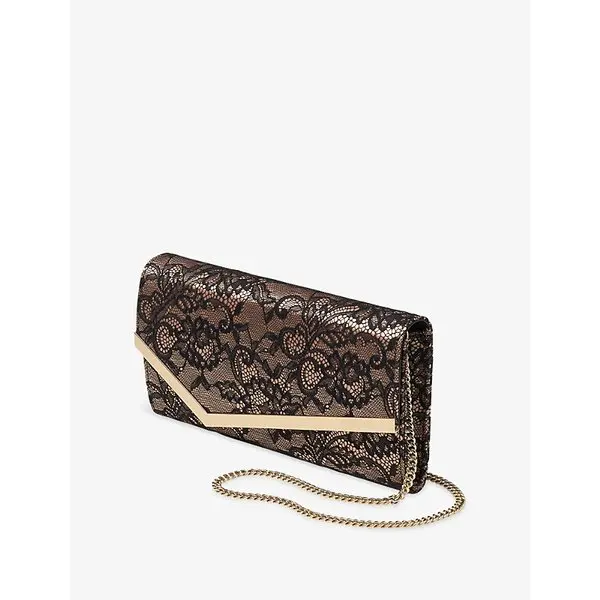 JIMMY CHOO Emmie Lace Clutch - Black/ballet Pink/li