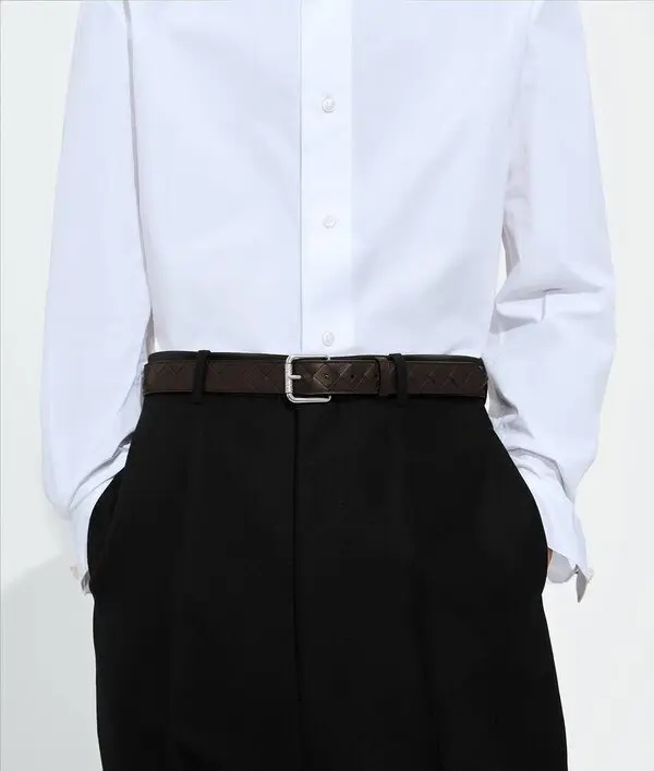 Bottega Veneta Intrecciato Suede Belt - Fondant