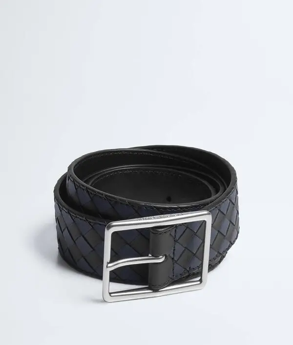 Bottega Veneta Intrecciato Piccolo Belt - Black/midnight