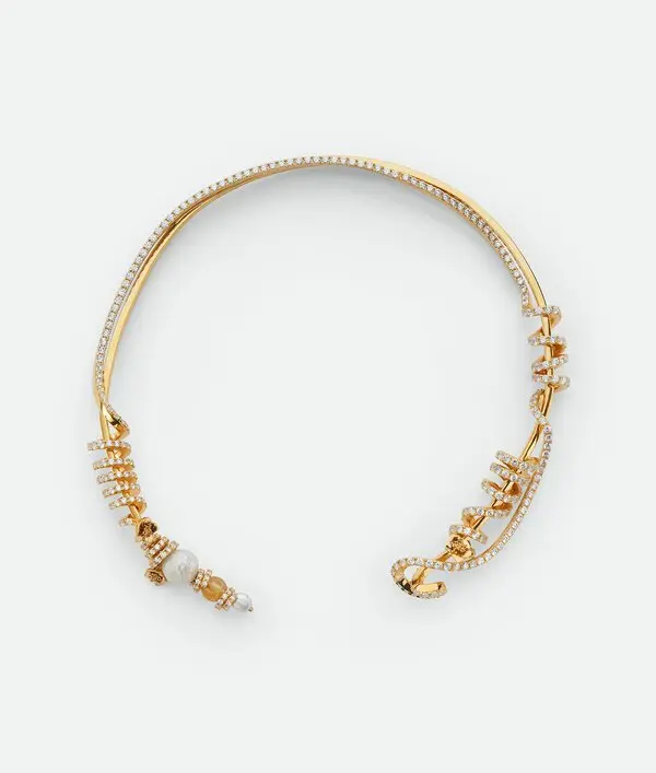 Bottega Veneta Twist Necklace - Citrine/white