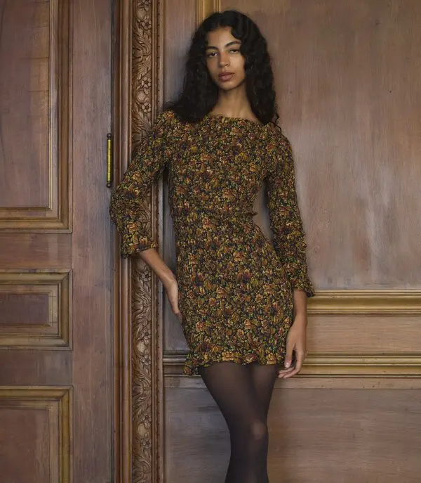 DÔEN Cecillia Mini Dress - Noir Rêve Des Jardins