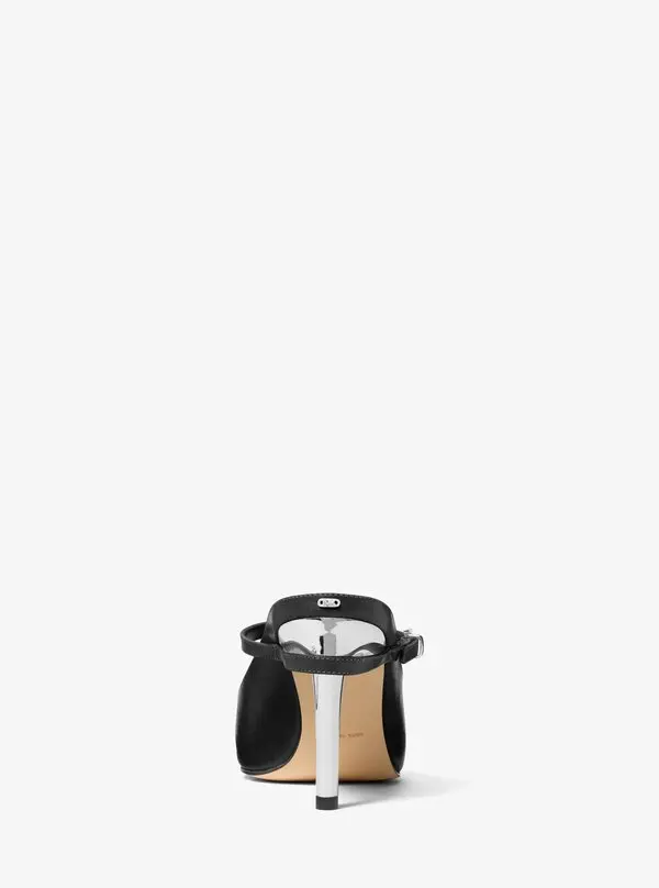 Michael Kors Kasia Leather High Heel Mule Pump - Black
