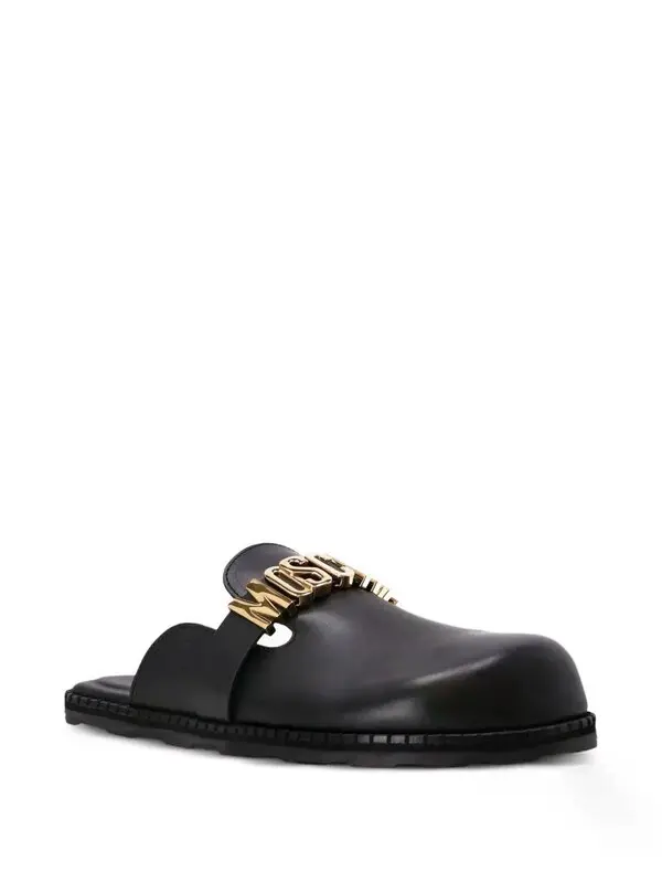 Moschino Logo-plaque Leather Mules