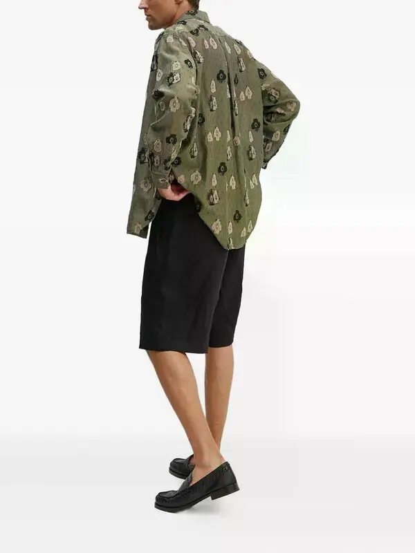 SUNFLOWER Floral-appliqué Long-sleeve Shirt