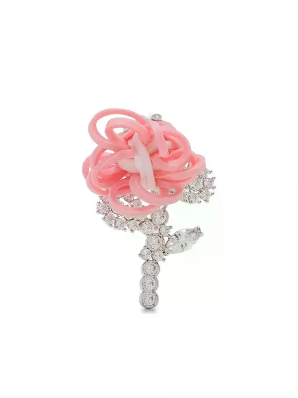 SHUSHU/TONG Rubber-band-flower Earring - Silver