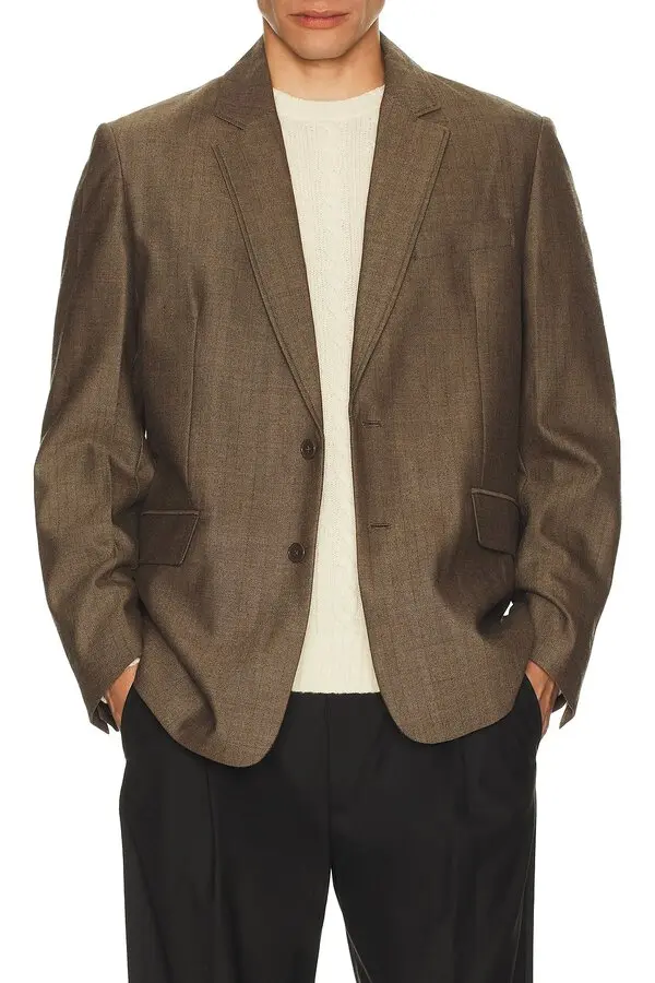 PERCIVAL Grounds Tailored Blazer In Brown