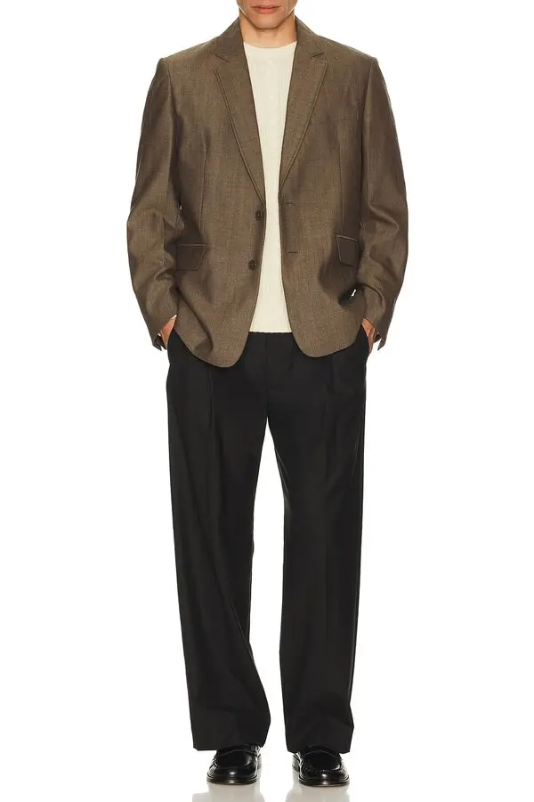PERCIVAL Grounds Tailored Blazer In Brown