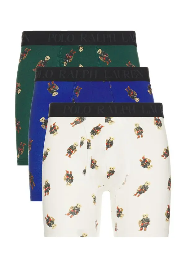 Polo Ralph Lauren 3 Pack Boxer Brief In In Multi - Nevis  Heritage Royal  & Hunter Green