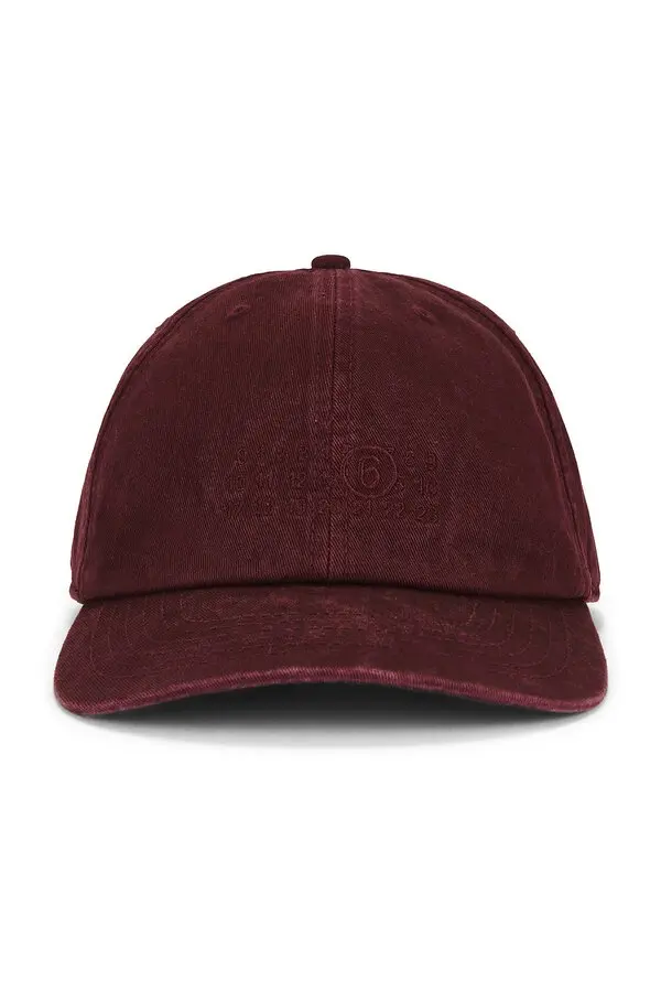 MAISON MARGIELA Embroidered Cap - Burgundy