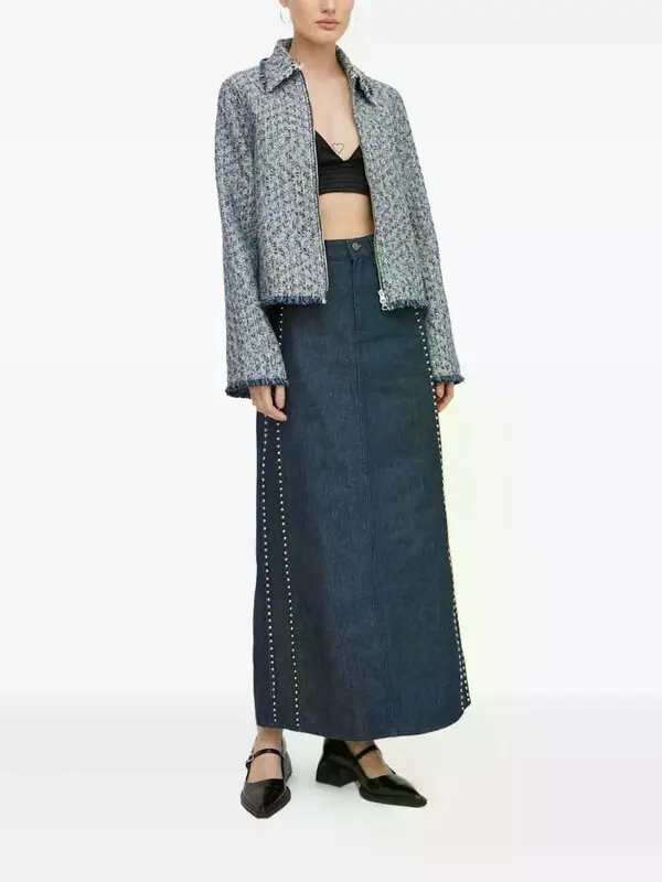 SAMSOE SAMSOE Tweed-effect Zip-up Jacket